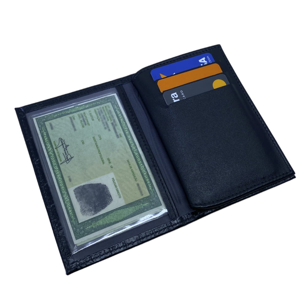 Porta Cartões Feminino Couro Preto Carteira CNH RG - NOTORE